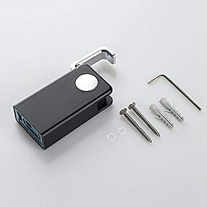 KIBI Artis Bathroom Hardware Accessory Wall Mounted Bathroom Robe Hook (Chrome Black)