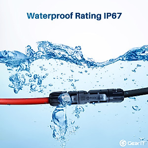 GearIT 10AWG Solar Extension Cable (100FT Black - 100Ft Red) Male to Female Solar Connectors with Adapter Tool Kit, Solar Panel Renewable Energy, 10 Gauge Pure Copper Extension Cord, 100 Feet