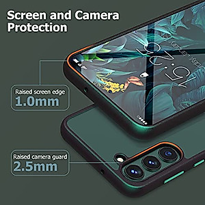 MATEPROX Compatible with Samsung Galaxy S23 Case, Clear Thin Slim Crystal Transparent Shockproof Bumper Cover for Samsung S 23 5G (2023)-Pine Green