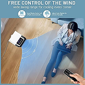 PETSITE Evaporative Air Cooler, 3-IN-1 Portable Air Cooler with Remote Control, 7.5-Hour Timer, 3 Modes, 3 Speeds, 2 Ice Packs, Swamp Cooler Air Conditioner for Bedroom, Home Office Dorms