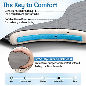 Native Nest Japanese Futon Floor Mattress - Medium Firm Futon Mattress for Sleeping - Shikibuton - Foldable and Portable Japanese Bed (Grey, Twin)