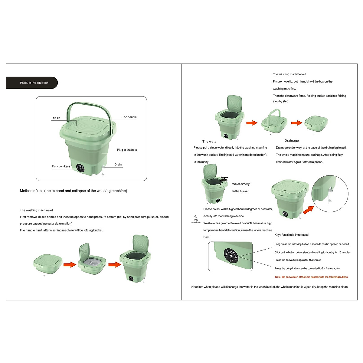 MOCOFO 8L Folding Washing Machine - Mini Portable Washing Machine for Camping, RV, Travel - Suitable for Underwear, Bra, Socks - 8L Large Capacity - Home Use（purple）