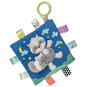 Taggies Soothing Sensory Crinkle Me Toy with Baby Paper and Squeaker, Harley Raccoon, 6.5 x 6.5-Inches