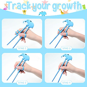 8 Pairs Kids Training Chopsticks Learning Chopstick Helper Children's Learning Chopstick with Auxiliary Device Trainer Chopstick Set Cute Animals Chopsticks for Children Beginners Adults