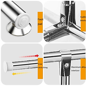 Jixi Drying Rack Clothes Airer Stainless Steel Drying Rack Floor Telescopic Indoor and Outdoor Home Balcony Double Pole Clothes Hanger Laundry Rack (Color : Stainless Steel)