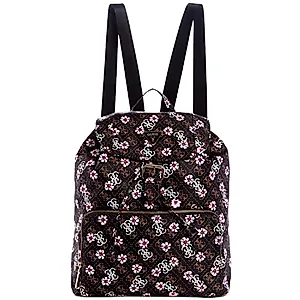 Guess Women's Logo Floral Print Nylon Large Backpack - Black Multi
