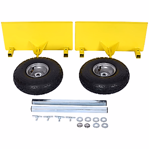 nifoti All-Terrain Panel Dolly,Adjustable Spacing Door Trolley,Two 10" Pneumatic Wheels,All Terrain Moving Cart Panel Dolly for Use with Maximum 7.9" Thick Plate Slab Material Handling (Yellow)