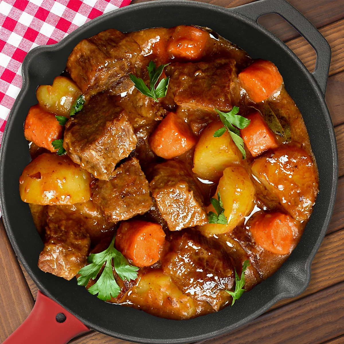 GreatChef Cast Iron Skillet, 10.25 Inch Pre-Seasoned Frying Pan with Silicone Hot Handle Holder - Versatile for Oven, All Stovetop, Grill, Campfire - Searing, Sautéing, Broiling, Frying