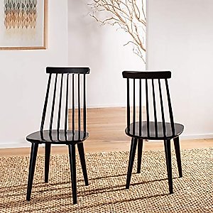 Safavieh American Homes Collection Burris Country Farmhouse Wood Black Spindle Side Chair (Set of 2)