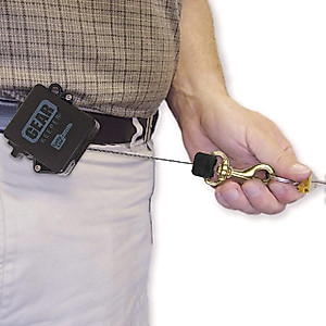 Lucky Line Ultra HIGH Force Gear Keeper, Industrial Strength Key Retractor Supplied with Brass Plated Bolt Snap, 28" Kevlar Cord, Slip-ON Belt Bracket, 1 per Pack (47401)