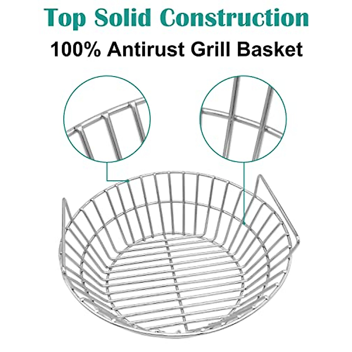 Charcoal Ash Basket for Large Big Green Egg Grill, Kamado Classic, Pit Boss, Louisiana Grills, Primo Kamado Grill and Large Grill Dome, Heavy Duty Stainless Steel