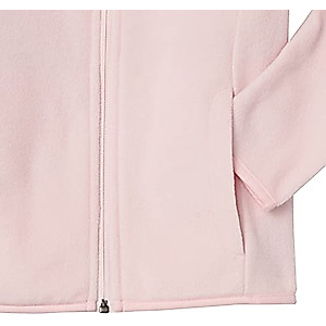 Amazon Essentials Girls' Polar Fleece Full-Zip Mock Jacket, Light Pink, Large