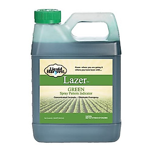 Liquid Harvest Lazer Green Concentrated Spray Pattern Indicator - 1 Quart (32 Ounces) - Perfect Weed Dye, Fertilizer Marking Dye, Turf and Herbicide Marker