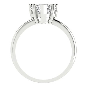Clara Pucci 2.0 ct Heart Cut Solitaire Moissanite 5-Prong Engagement Wedding Bridal Promise Anniversary Ring 18K White Gold Size 6.75
