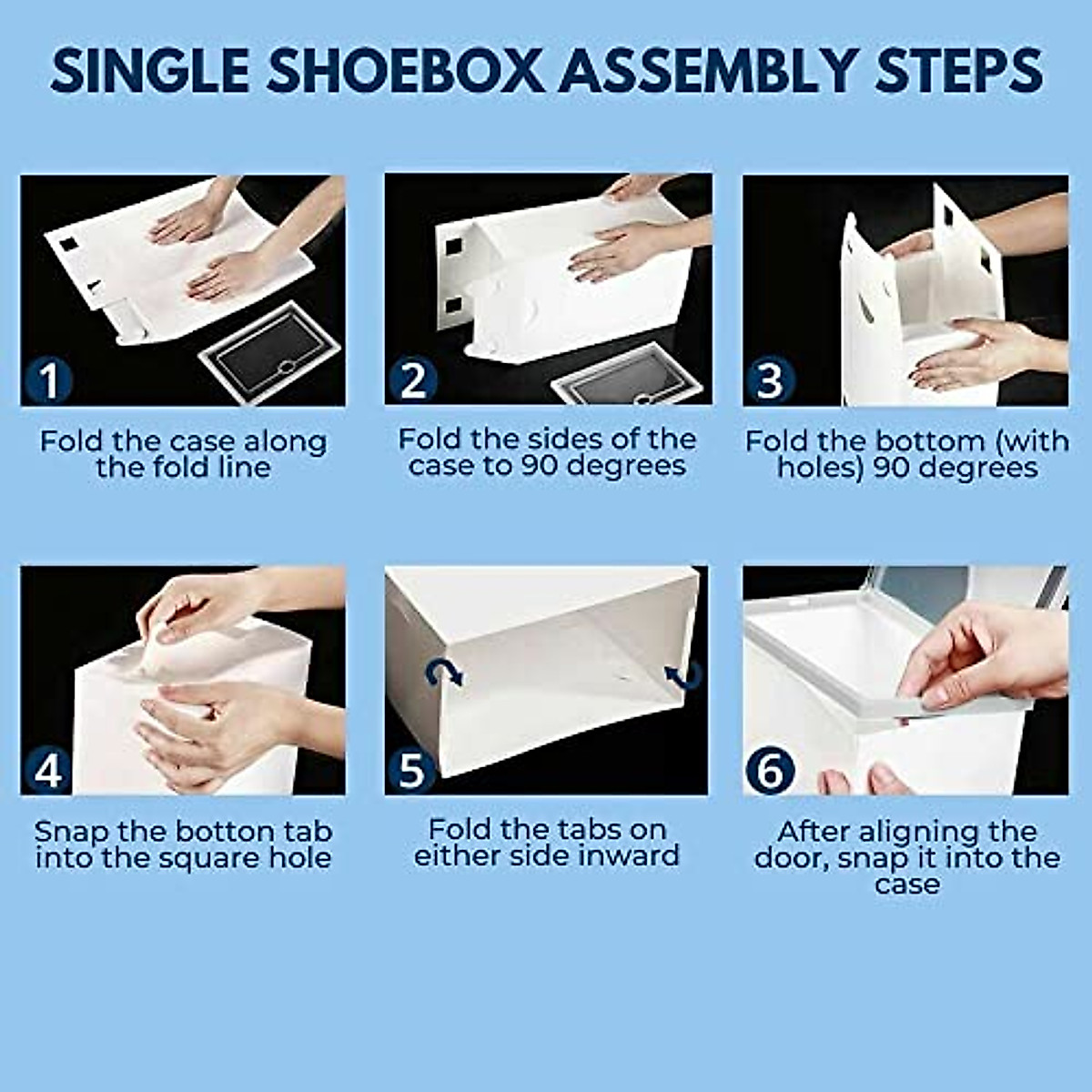 GOMINIMO 12 Pack Clear Durable Plastic Shoe Boxes Stackable Storage Bins Rack Organizer Containers with Lids