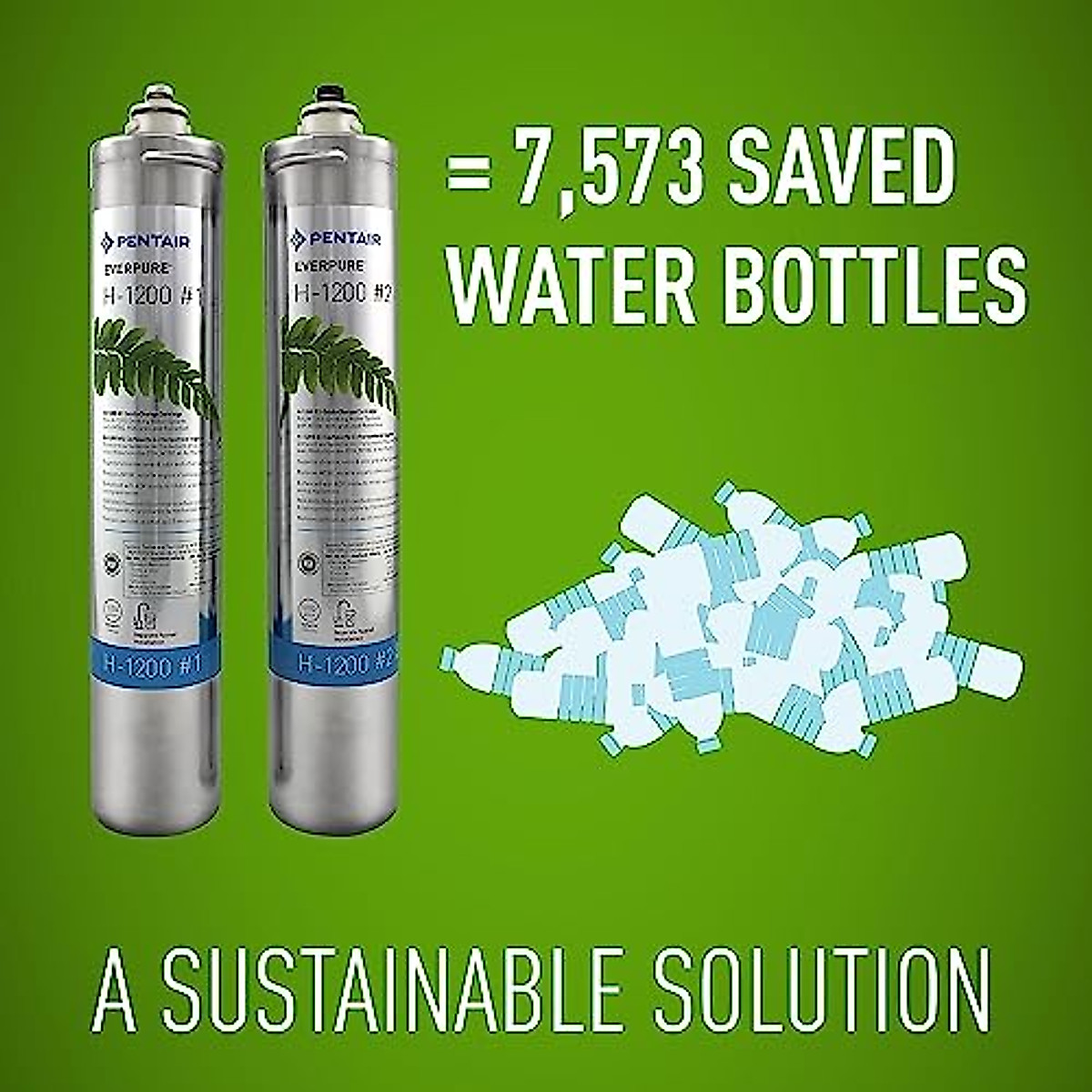 Pentair Everpure H-1200 Quick-Change Filter Cartridge Set, EV928201, Replacement Twin Pack for Use in Everpure H-1200 Drinking Water System, 1,000 Gallon Capacity, 0.5 Micron