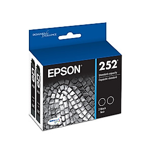 EPSON T252 DURABrite Ultra Ink Standard Capacity Black Dual Cartridge Pack (T252120-D2) for select Epson WorkForce Printers