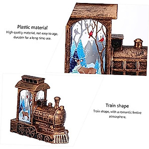 BESTOYARD 1pc Christmas Lights Lighted Snow Globe Lantern Christmas Desktop Light Elk Desktop Light Christmas Decor Christmas Snow Globes Steam Train Plastic Locomotive Elder Desk Lamp