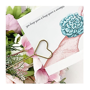 Bairdish 30 Pcs Gold Metal Floral Place Card Holder, 13.4 Inch Hearts Clip Flower Card Holder, Gift Card Tree Bouquet Stands for Diy Cake Vase Photos Wedding Party Birthday Table Number Holders