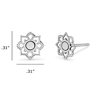 Boma Jewelry Sterling Silver Lotus Flower Stud Earrings