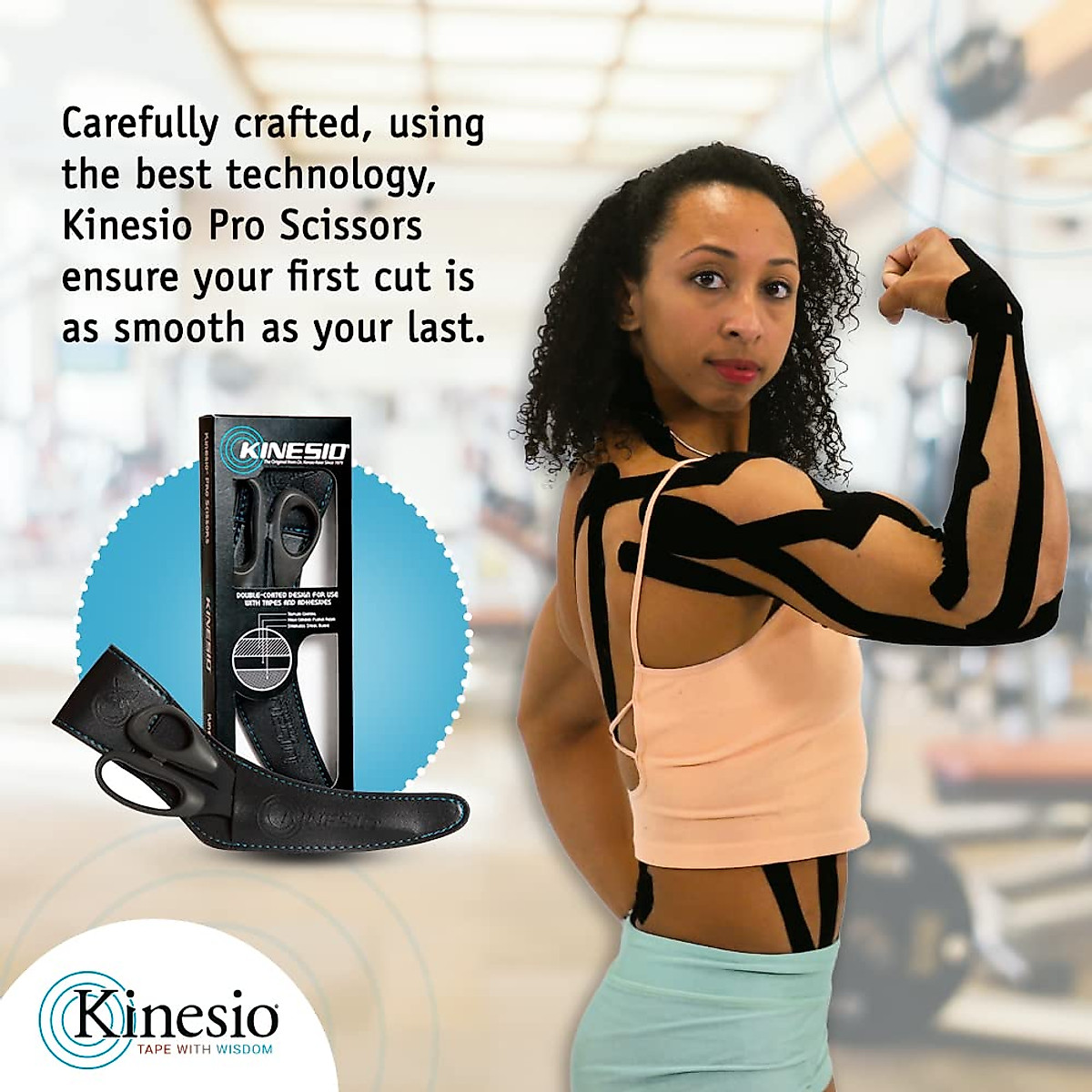 Kinesio - Pro Scissors with Holster - Right Handed Bandage Scissors - For Use with Kinesio Therapeutic Elastic Tape
