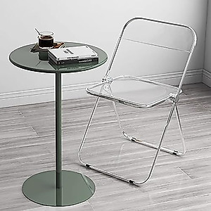 Modern Round Green Table with Metal Iron Table Top and Sturdy Base Pedestal Table, Kitchen Table for 2-4 Person for Small Space Home Leisure Table (Size : 40.5 x 62cm)