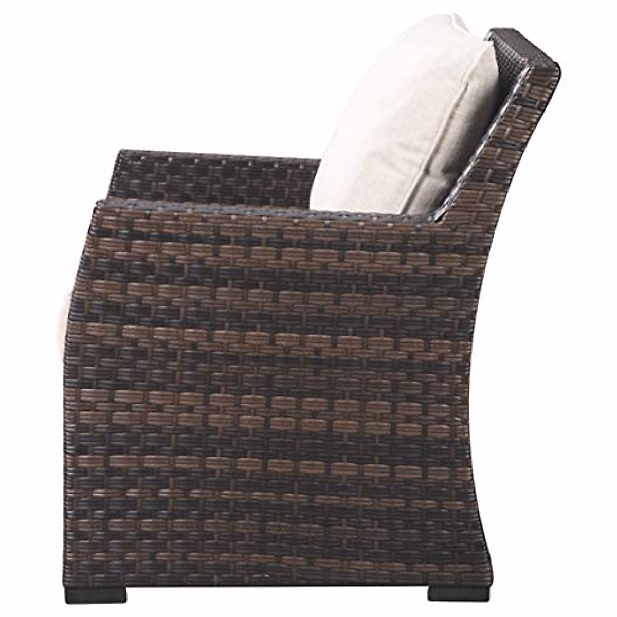 Signature Design by Ashley Easy Isle Outdoor Lounge Chair, Dark Brown & Beige