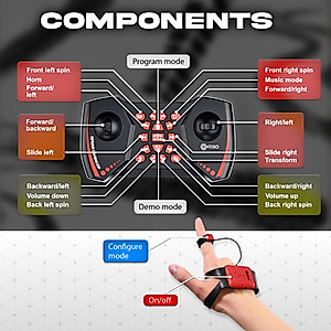 Contixo SC1 All Terrain Speed Crawler RC Stunt Car, 4WD 2.4GHz Remote Control Car, Gesture Sensor Toy Cars, Double Sided Rotating 360° Flip Offroad Vehicle with Lights Music, Kids Toy Cars, Red
