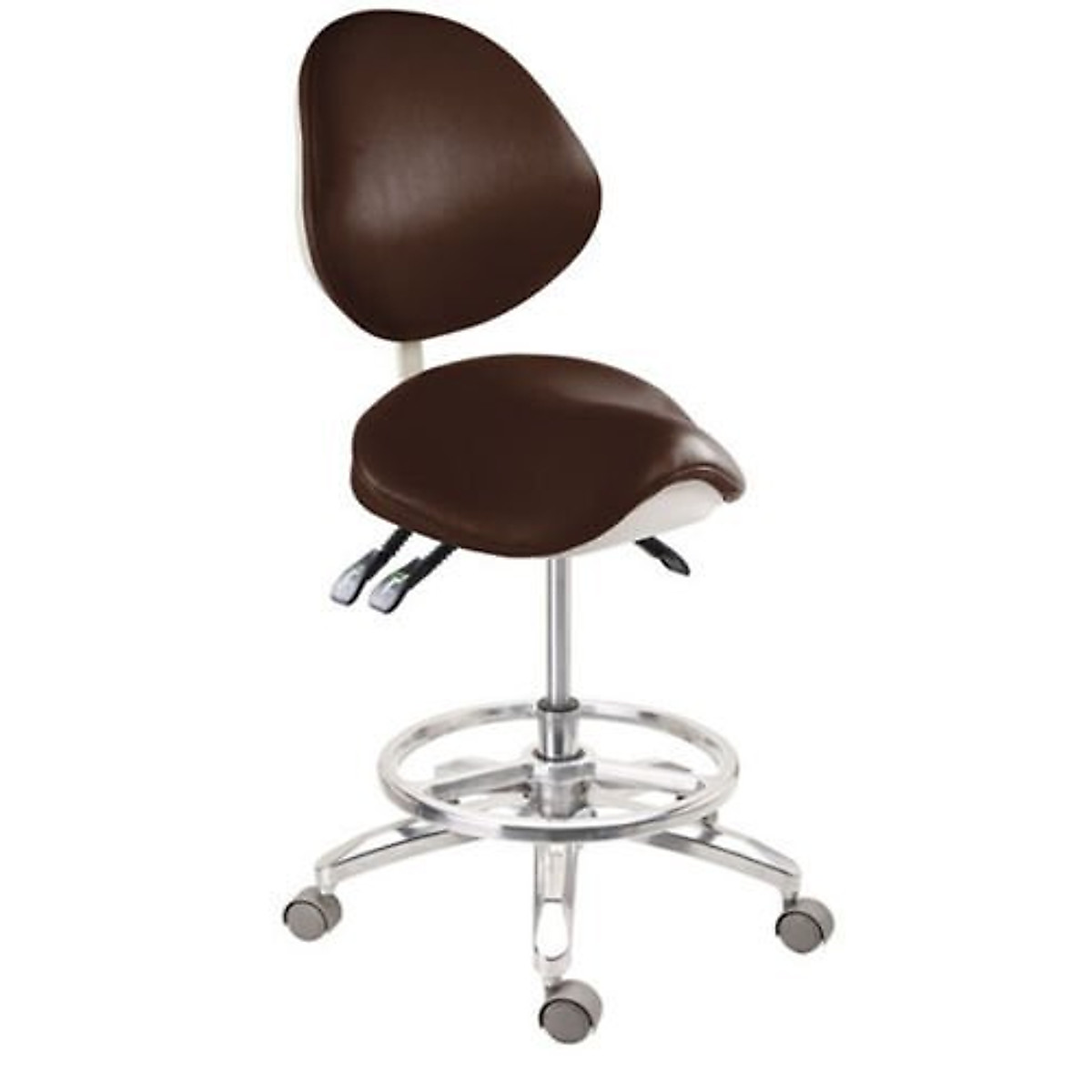 Super Dental Mobile Chair Saddle Doctors Stool PU Leather with Circle