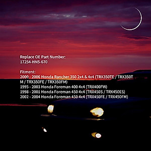 Syconeer Air Filter Oil Filter Spark Plug for 1995-2004 Honda Foreman 400 450 TRX400 TRX450 2000-2006 Honda Rancher 350 TRX350 Replace OE 17254-HN5-670