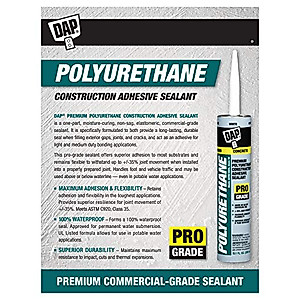 Dap 18814 Adh Slnt Gray Polyurethane Sealant, 10.1 oz