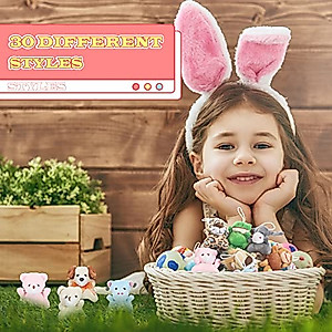 Deekin 100 Pack Mini Stuffed Animals Bulk Small Plush Animal Toys Tiny Stuffed Animals Critter Keychain Set for Kids Party Favors Claw Machine Filler School Prizes Gift Bags Fillers (Jungle Animals)