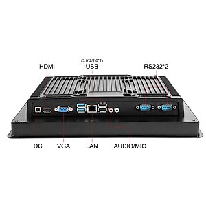 LEANGLE 21.5" 16:9Monitor Industrial Panel PC Embedded Display,Capacitive Touch Screen,2 or 6*COM,RS232 or RS485,Windows 10 or Linux Ubuntu