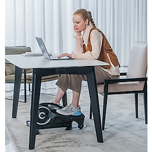 YYFITT Under Desk Elliptical Machine for Home Office, 2-in-1 Seated Standing Mini Elliptical with Silent Magnetic Resistance, Portable Eliptical with Big Display and Oversized Pedals