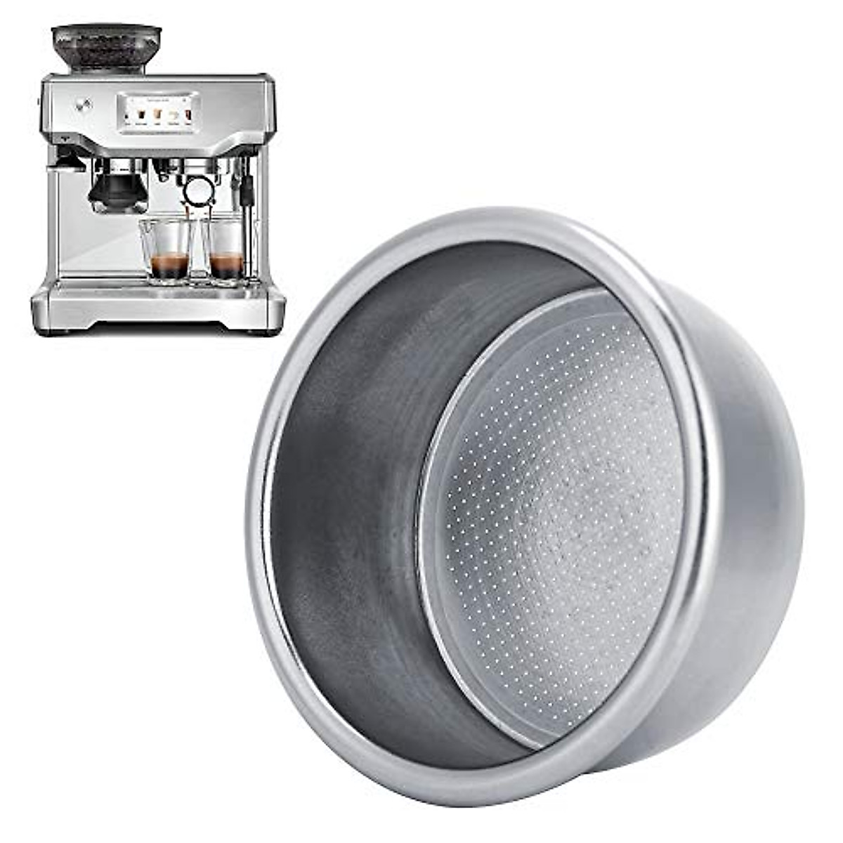 54mm Coffee Stainless Filter Basket, Two Cup-Single Wall, Non-pressure Filter Accessories Compatible with Portafilter Coffee Machine Accessory