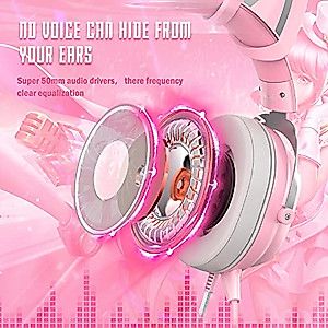 HOLULU Surround Sound Headphones with 3.5mm & USB C Plug, Compatible with PC Mobile Phones Tablet, PS5 PS4 Xbox One(Adapter Not Included) Gaming Headset with Detachable Cat Ears, RGB, Removable Mic…