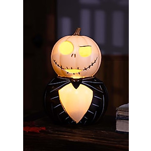 Seasons 8.25" Jack Skeleton Light Up Pumpkin Halloween Decoration, Standard