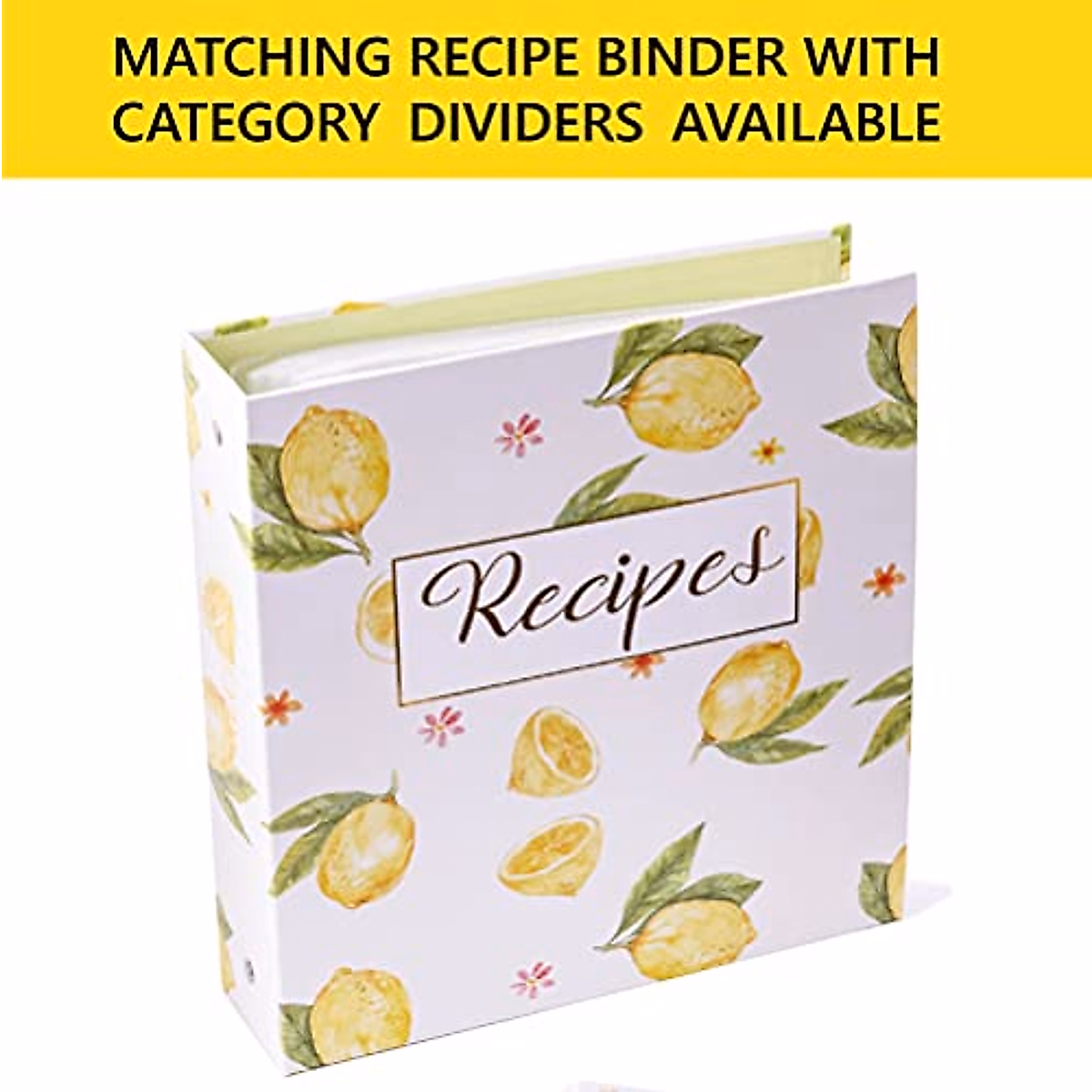 Heart&Berry Lemon Recipe Cards 4x6 Double Sided - Set Of 50 Thick Recipe Cards