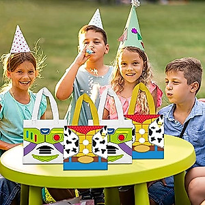 Hbavfihnbg 20 Pcs Toy Inspired Story Favor Bags, Treat Candy Goodie Gift Non-woven Bags Reusable for Kids Birthday Party Supplies Baby Shower Toy Inspired Story Theme Party Decorations