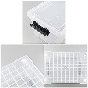 Obstnny 22 Quart Clear Latching Box with Wheels, Plastic Storage Bin, 4 Packs