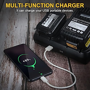 Powilling DCB102BP Replacement Charger for DeWalt DCB102BP 20-Volt MAX Jobsite Charging Station