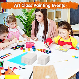 FIXSMITH Mini Stretched Canvas for Painting - 24 Pack 3 x 5 Inch, 2/5” Profile Small Canvases, 100% Cotton Primed Blank Canvas for Kids, Home Decor Project, Art Supplies for Acrylic Oil Painting