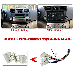 8-Core 2+32GB IPS Touch Screen Car Stereo for Toyota Highlander 2007 2008 2009 2010 2011 2012 2013 Bluetooth Car Radio Built-in Apple Carplay Android Auto GPS Navigation SWC DSP Head Unit