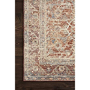 Loloi Revere Collection Area Rug, 7'10" X 7'10" Round, Terracotta/Multi