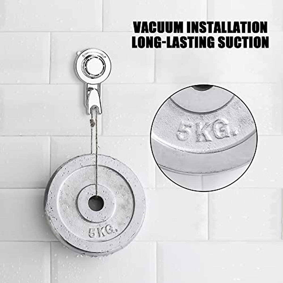 OOTSR Suction Cup Hooks,Silver Heavy Duty Vacuum Suction Cup Hooks Removable Strong Window Glass Door Suction Hangers Kitchen Bathroom Shower Wall Hooks for Towel Loofah Utensils Wreath - 2 Pcs