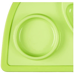 Infantino All-in-One Lil’ Foodie Tray - Green - BPA-Free, Food-Grade, Divided Food & Sippy Cup Sections - Dishwasher-Safe - for Babies & Toddlers 4M+