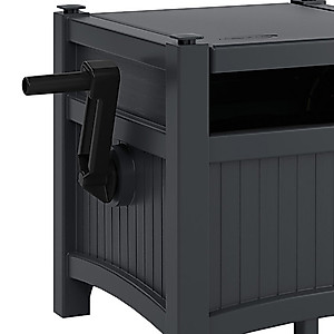 Suncast Hideaway 100 Foot Garden Hose Reel for 5/8 Inch Hoses with Stay Up Lid and Crank Handle for Outdoor Storage, Cyberspace, 2 Pack