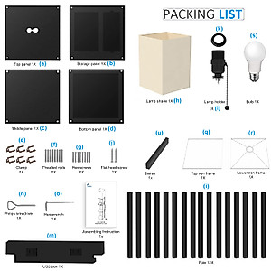 PAZZO Floor Lamp with Shelves, Shelf Floor Lamps by Real Solid Wood with 2 Charging Ports and 1 Power Outlet, Floor Lamps for Bedrooms, Lamps for Living Room, Matt Black