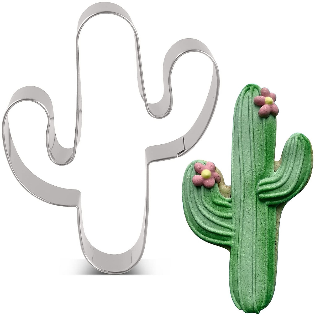 LILIAO 3.8 inch Cactus Cookie Cutter, Stainless Steel