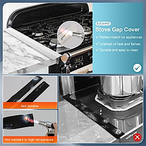 16.5"-33" Stove Counter Gap Covers, Stainless Steel Stove Guard, Cooktop Trim Kit, Stove Gap Guards, Oven Gap Filler, Heat Resistant & Effectively Protect Stove Gap Filler,White(2PCS)